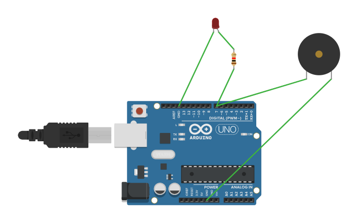 Circuit design led on off - Tinkercad