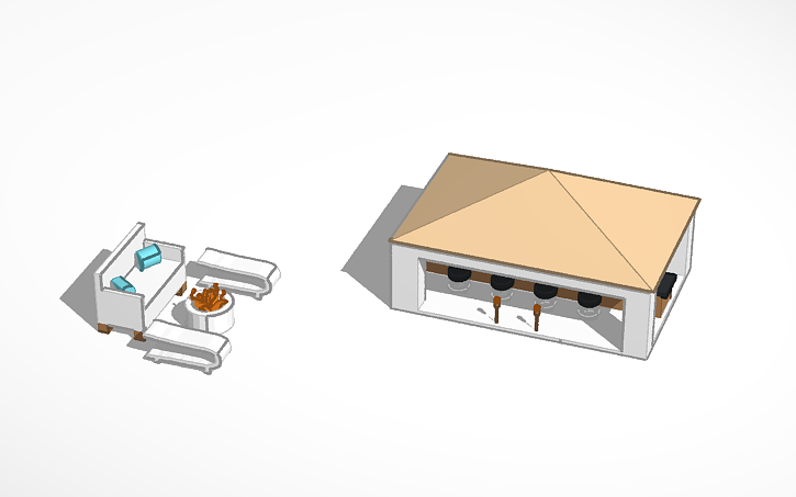 3D design Outdoor patio kitchen - Tinkercad