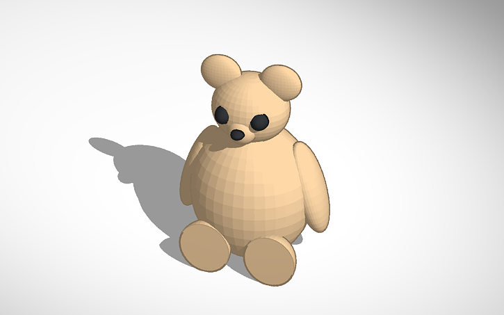 3D design teddy bear - Tinkercad