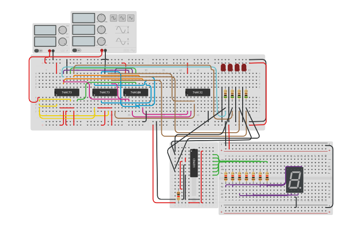 Circuit design Decade counter - Tinkercad
