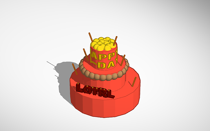 3D design b-day cake - Tinkercad