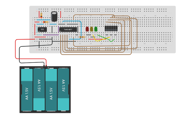 Circuit design circuito de semaforo | Tinkercad