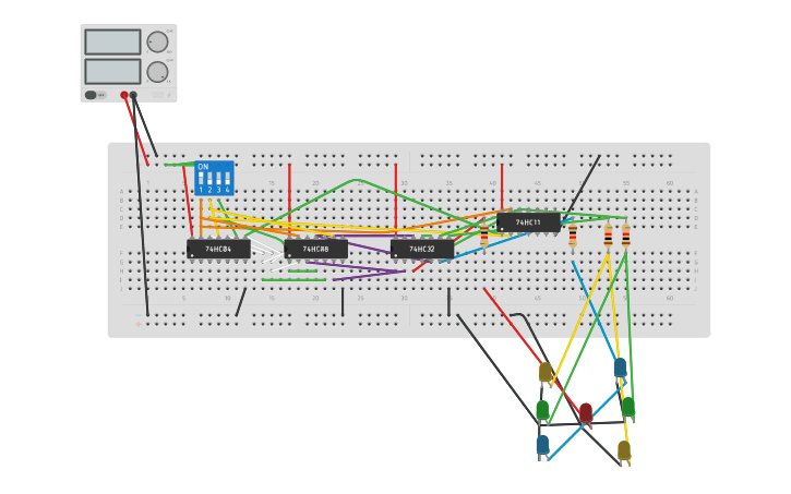 Circuit design Task 3: Digital Dice Decoder - Tinkercad