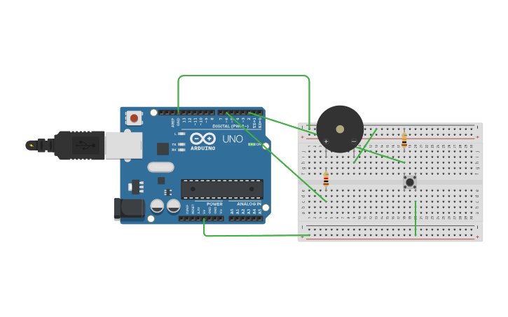 Circuit design boton - Tinkercad