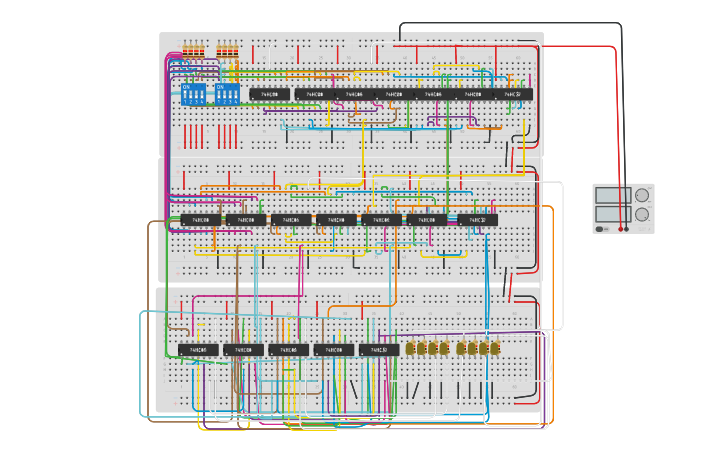 Circuit design 4x4 binary multiplier - Tinkercad
