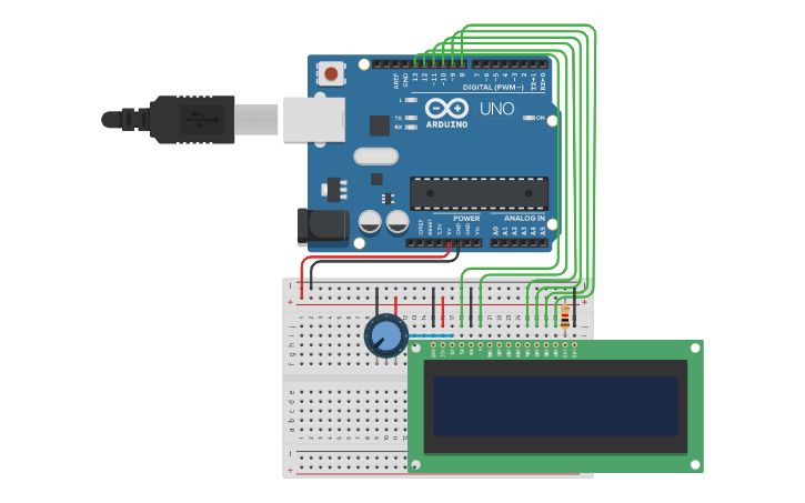Circuit design LCD Display | Tinkercad