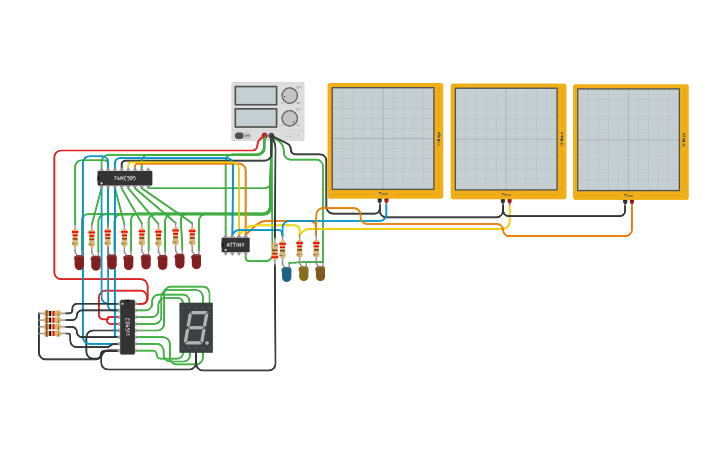 Circuit design shift register - Tinkercad