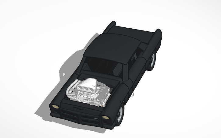 3D design Muscle Car Fully Blown V8 - Tinkercad