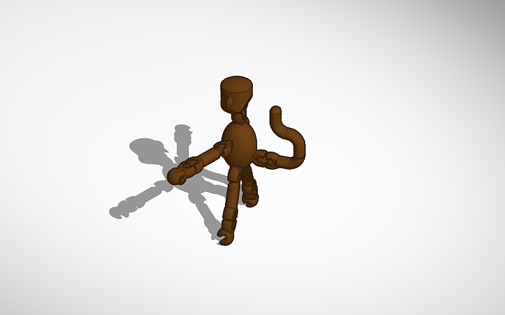 3D design Monkey with connectors - Tinkercad