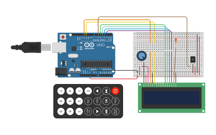 Circuit design IR Remote and IR Sensor | Tinkercad