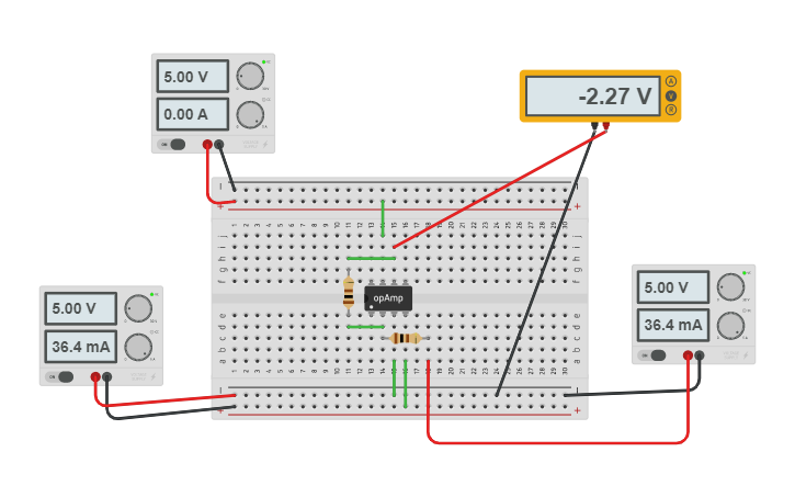 Circuit design Rangkaian Tegangan Offset Input - Tinkercad