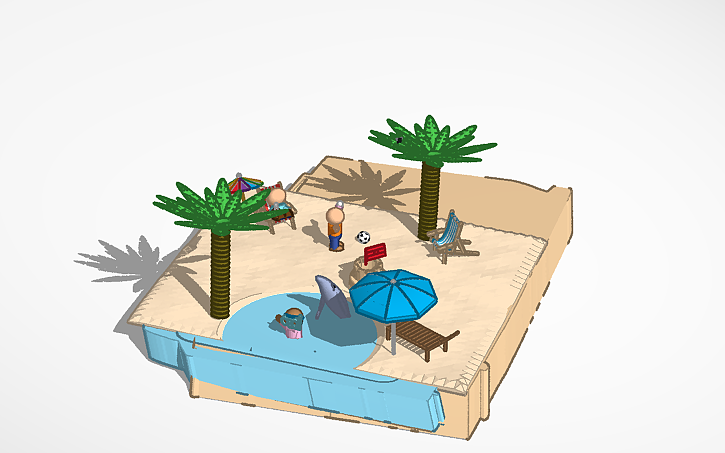 3D design Copy of Summer Beach - Tinkercad