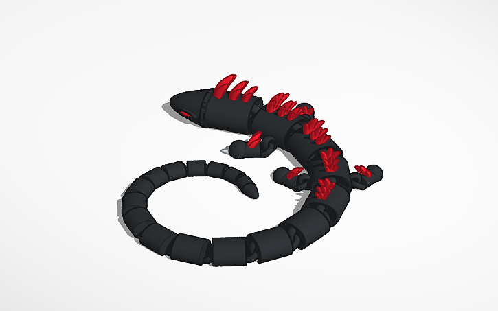 3D design Articulated Spiky Lizard - Tinkercad