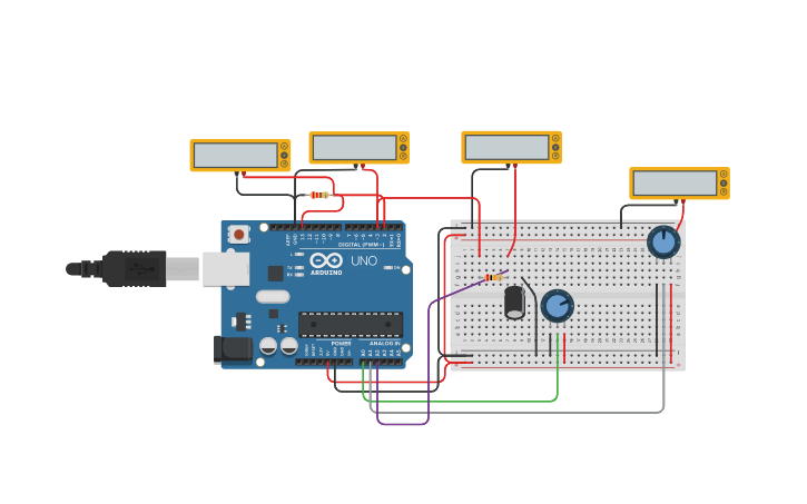 Circuit design PID de Um Sistema de Primeira Ordem - Tinkercad