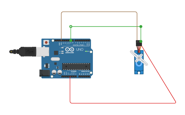 Circuit design Práctica 3 Servomotor - Tinkercad Circuit design Práctica 3 Servomotor - Tinkercad