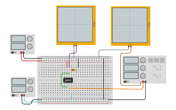 Circuit design 741 Op-amp - Tinkercad