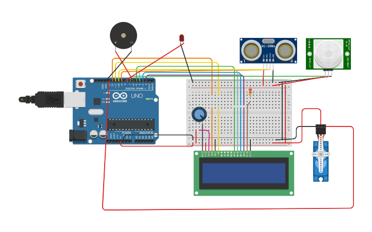 Circuit design motion sensor - Tinkercad