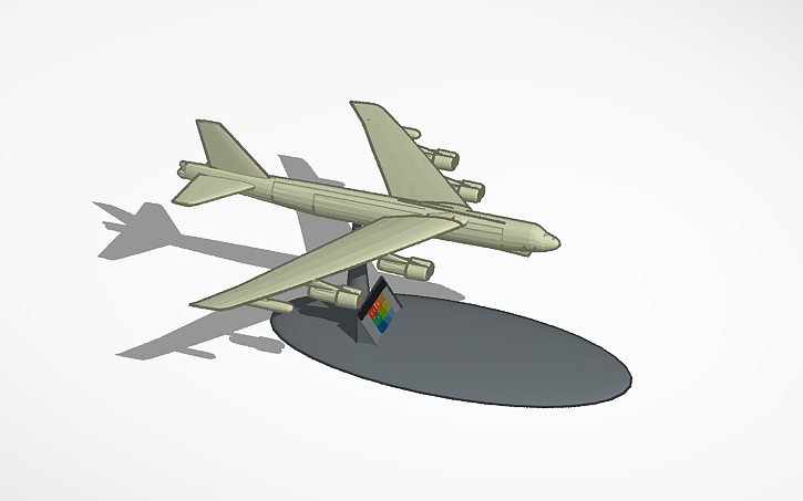 3D design B-52 on display stand - Tinkercad