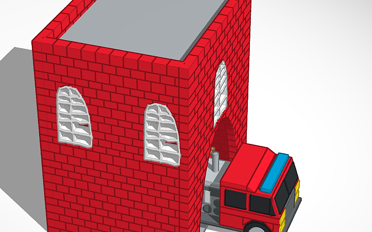 3D design Fire Department and fire truck - Tinkercad