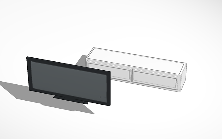 3D design Copy of TV table + TV - Tinkercad
