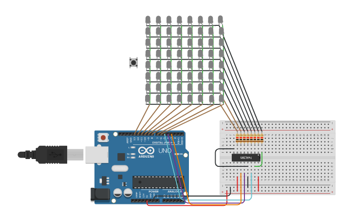 Circuit design 8x8 LED Matrix - Tinkercad