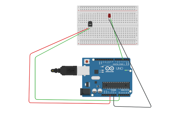 Circuit Design Temperature Sensor Using Aurdino Tinkercad