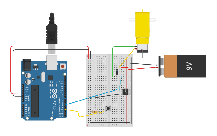 Circuit design Control de Motores con un transistor Mosfet - Tinkercad