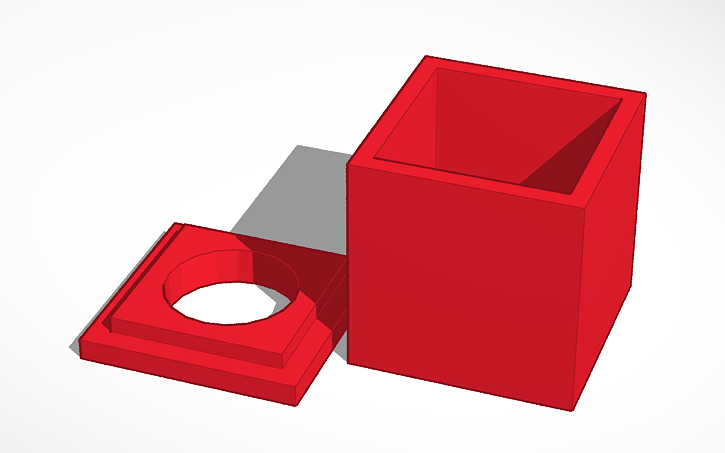 3D design box with hole - Tinkercad