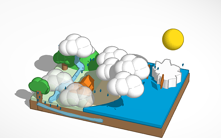 3D design water cycle diagram | Tinkercad