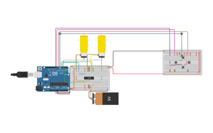 Circuit Design Robot Car Tinkercad