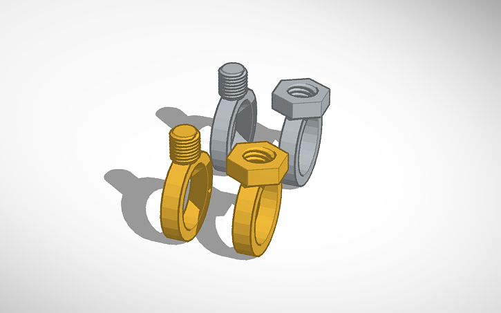 3D design Wedding Rings For Mechanics | Tinkercad