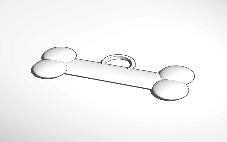 3D design dog bone - Tinkercad
