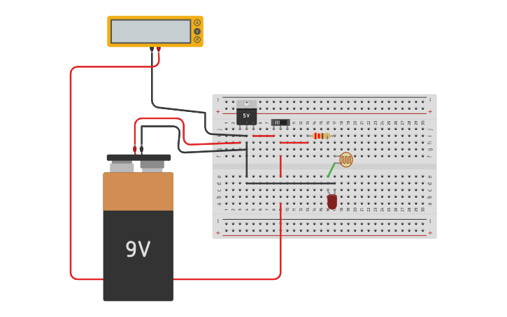 Circuit design Sensor LDR - Tinkercad