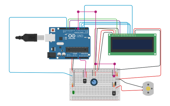 Circuit design AUTOMATIC ROOM TEMPERATURE CONTROLLER - Tinkercad