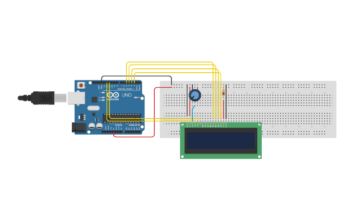 Circuit design 07 - LCD Practicum - Tinkercad