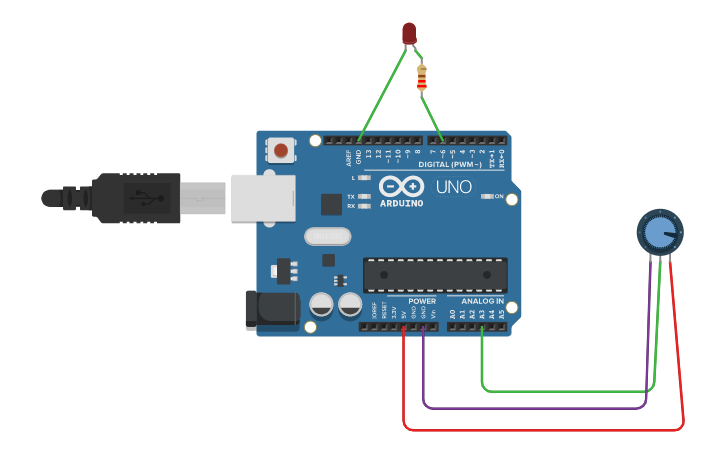 Circuit design tinker cad Potentiometer | Tinkercad