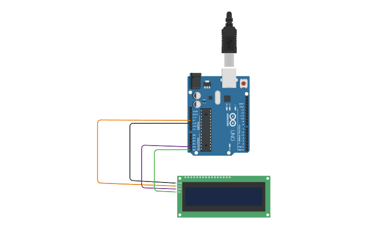 Circuit design LCD_I2C - Tinkercad