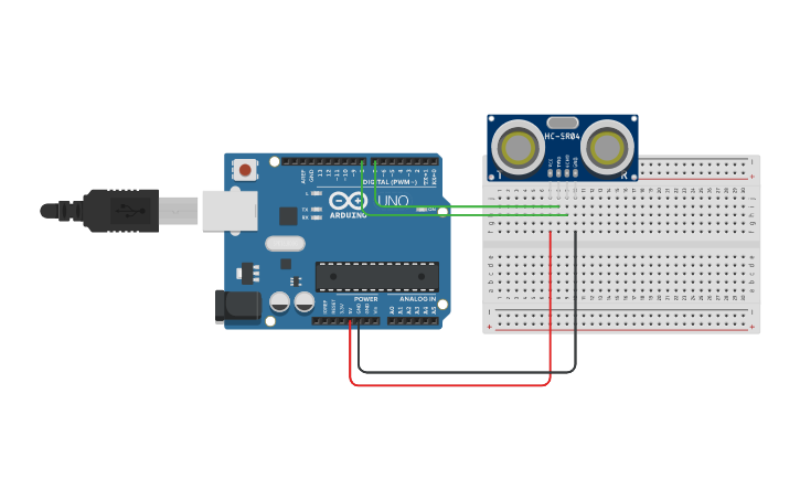 Circuit design HC-SR04 Ultrasonik Sensör | Tinkercad