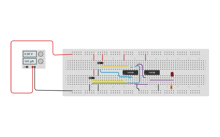 Circuit design exp2 XOR gate | Tinkercad