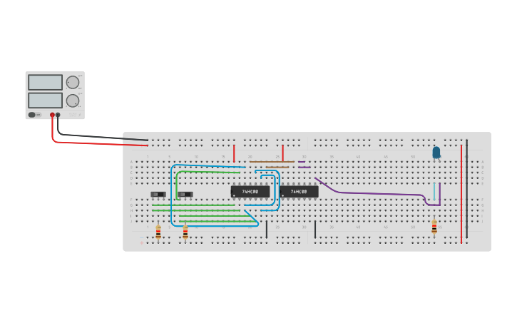 Circuit design Functions using NAND Gate - Tinkercad
