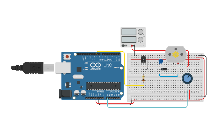 Circuit design DC Motor Control - Tinkercad
