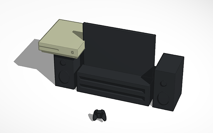 3D design Xbox one gaming setup - Tinkercad