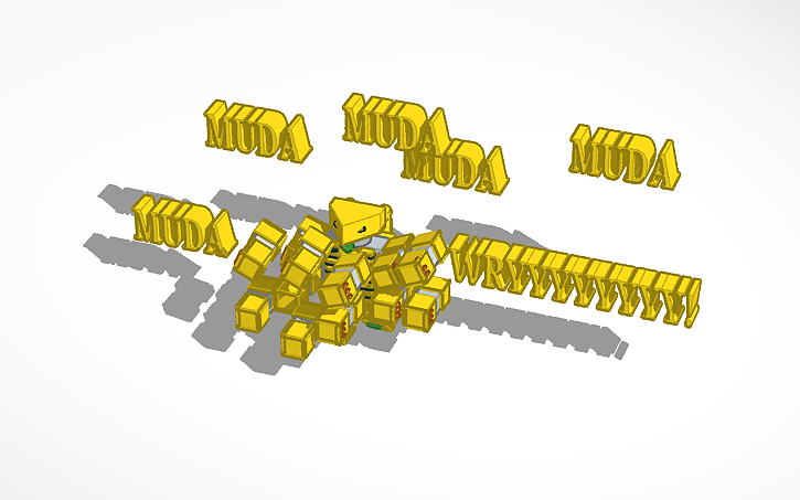 3D design JJBA's The World Fist Barrage | Tinkercad