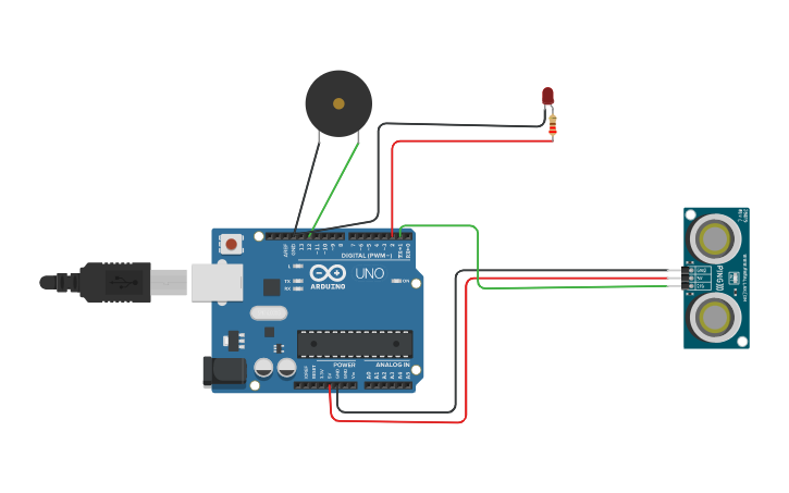 Circuit Design Flood Alert System Tinkercad