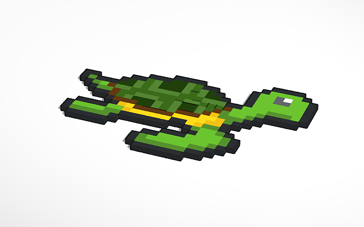 3D design Pixel Sea Turtle - Tinkercad