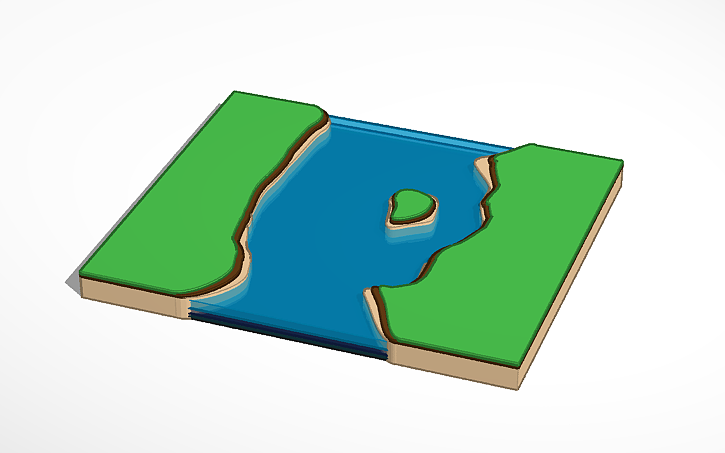 3D design extrusion river - Tinkercad