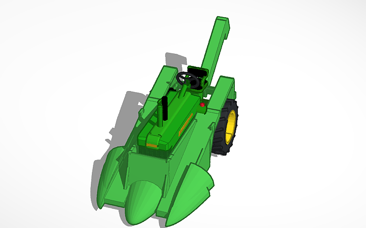 3D design John Deere R with corn picker - Tinkercad