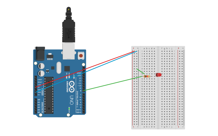 Circuit design iii. LED blink - Tinkercad