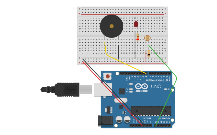 Circuit design Light Theremin - Tinkercad
