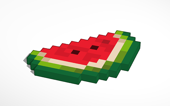 3D design Minecraft Melon Slice - Tinkercad
